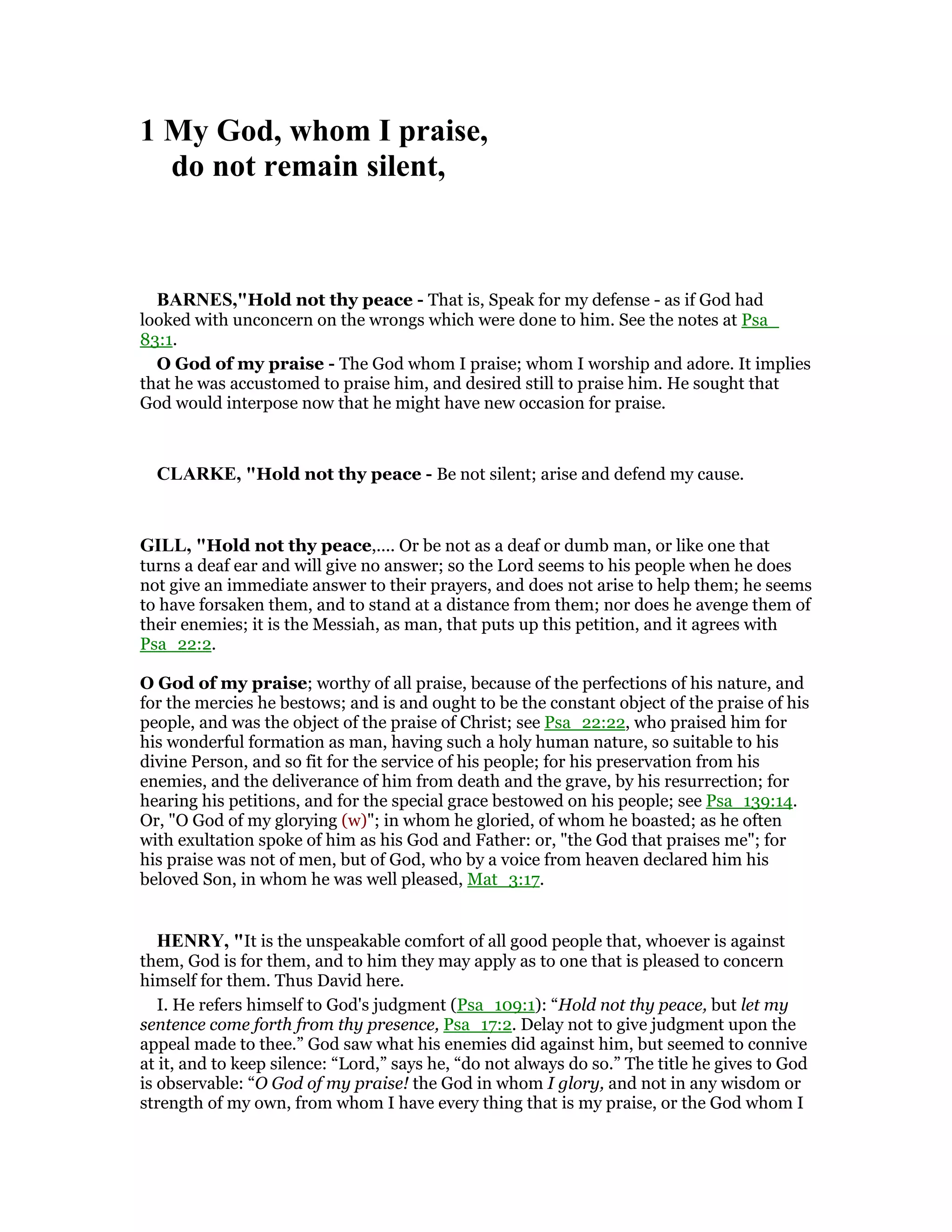 Psalm 109 commentary | PDF