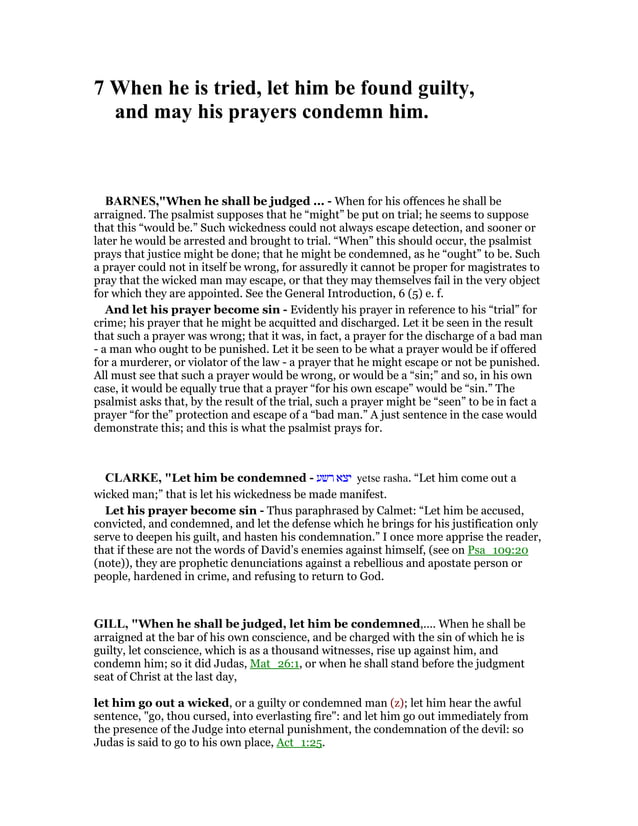 Psalm 109 commentary | PDF | Christianity | Religion & Spirituality