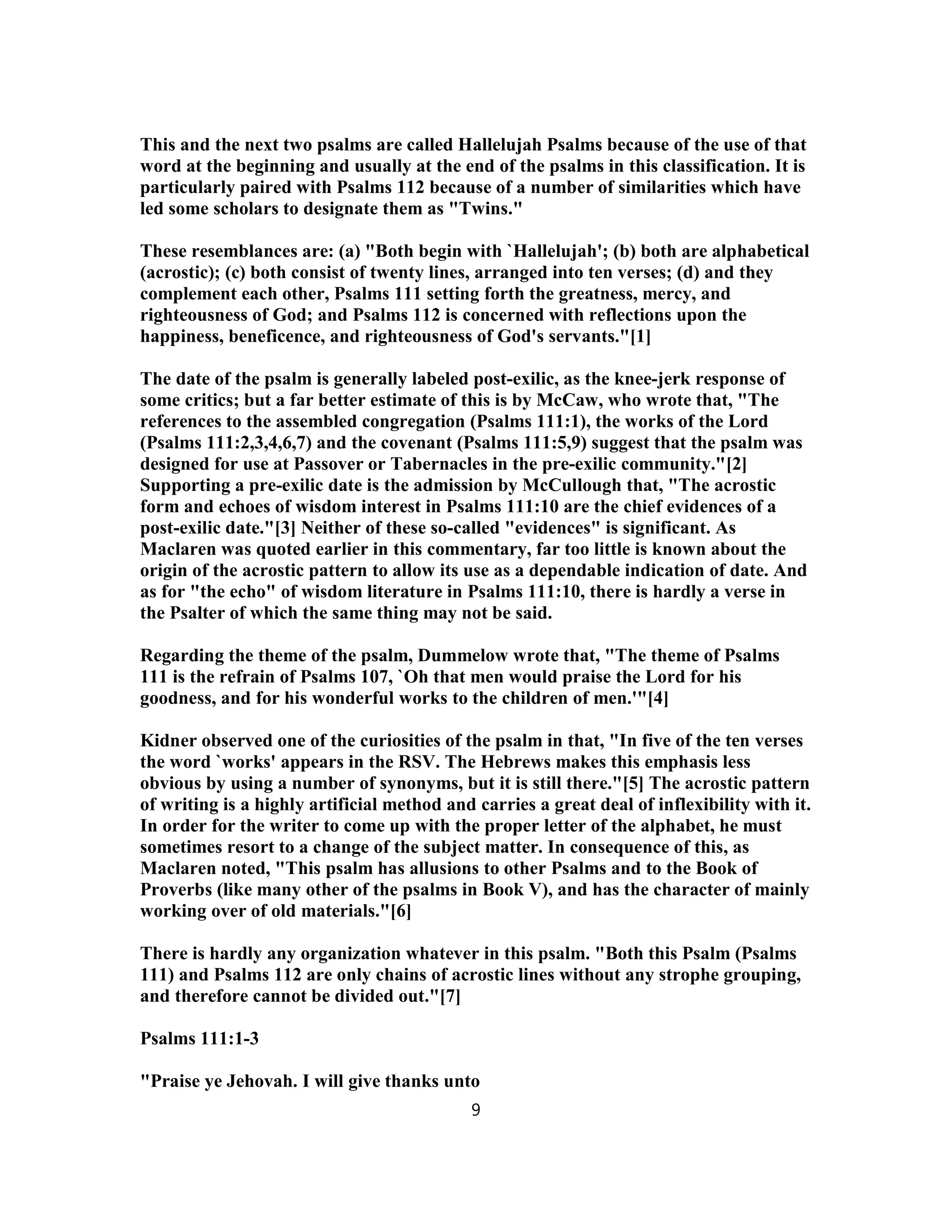 Psalm 111 commentary | PDF