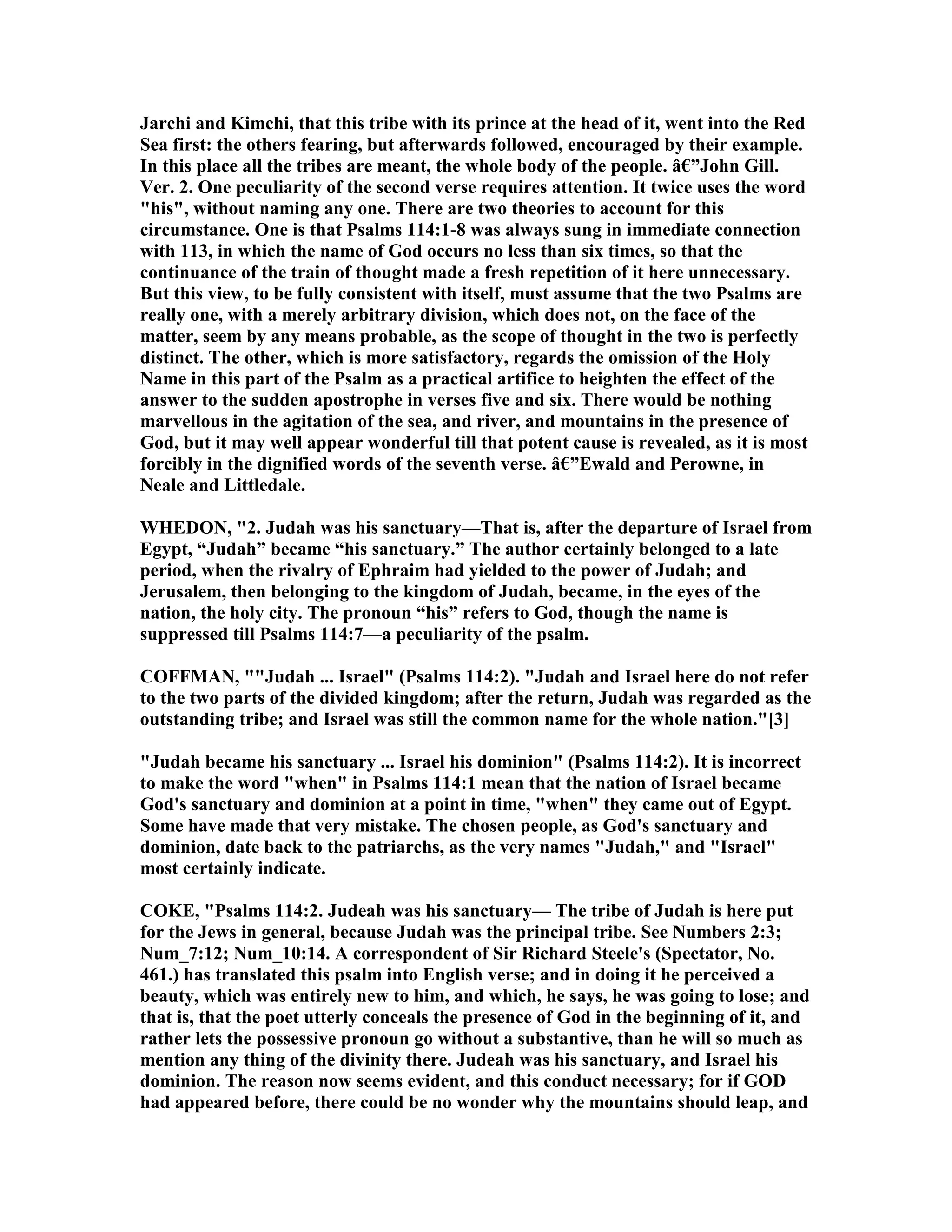 Psalm 114 commentary | PDF