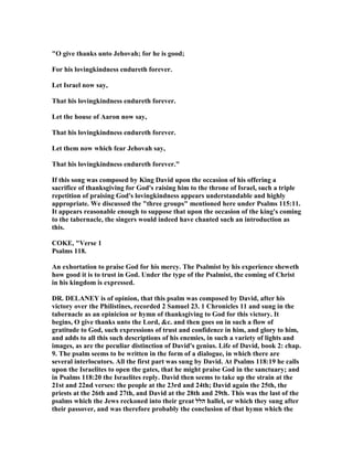 Psalm 118 commentary | PDF