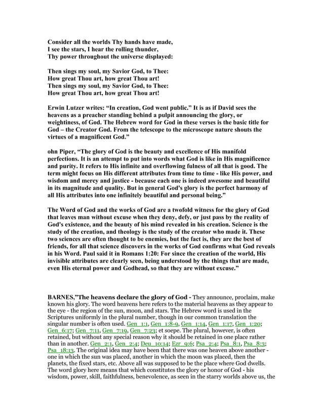 Psalm 19 commentary | PDF