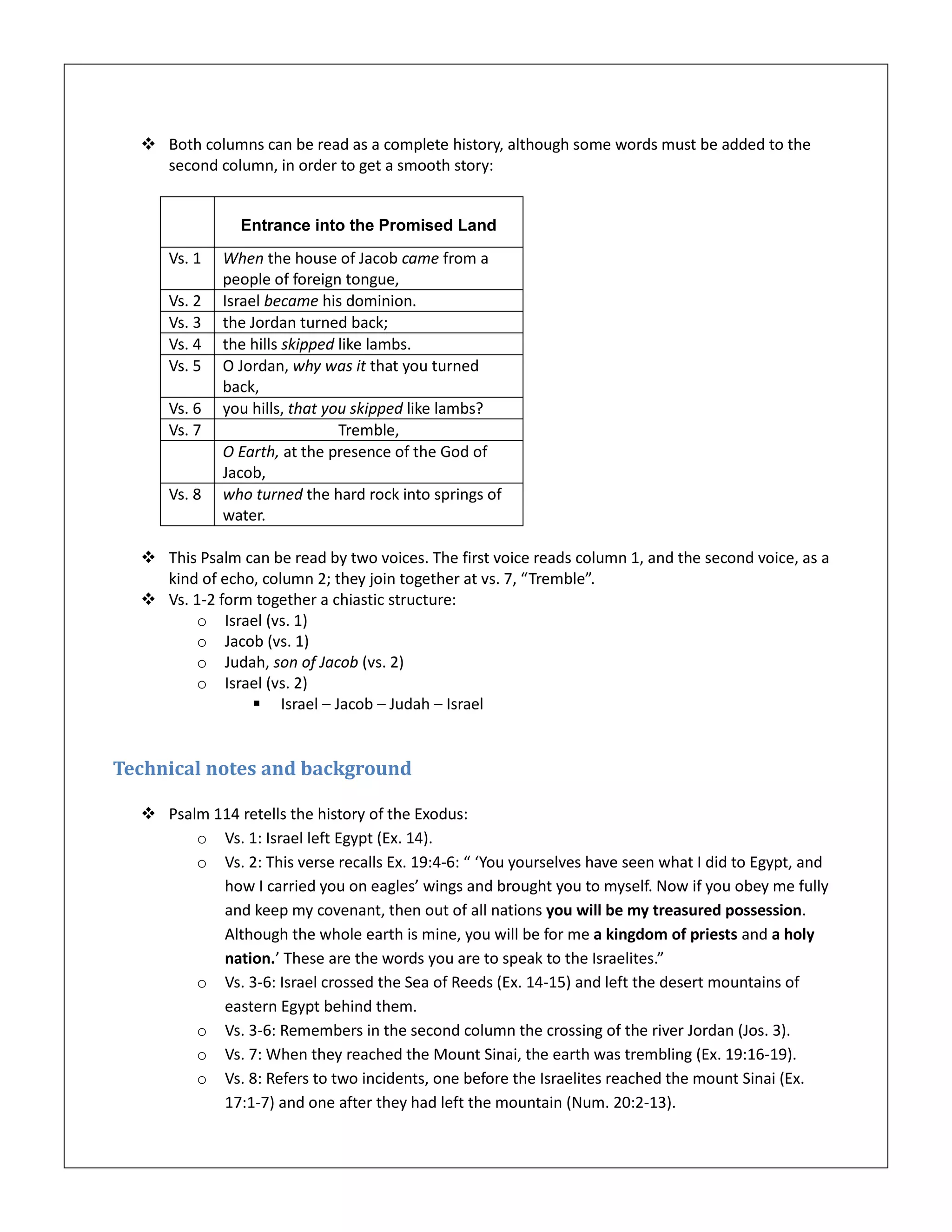 Psalm 114 - Sermon Outline | PDF