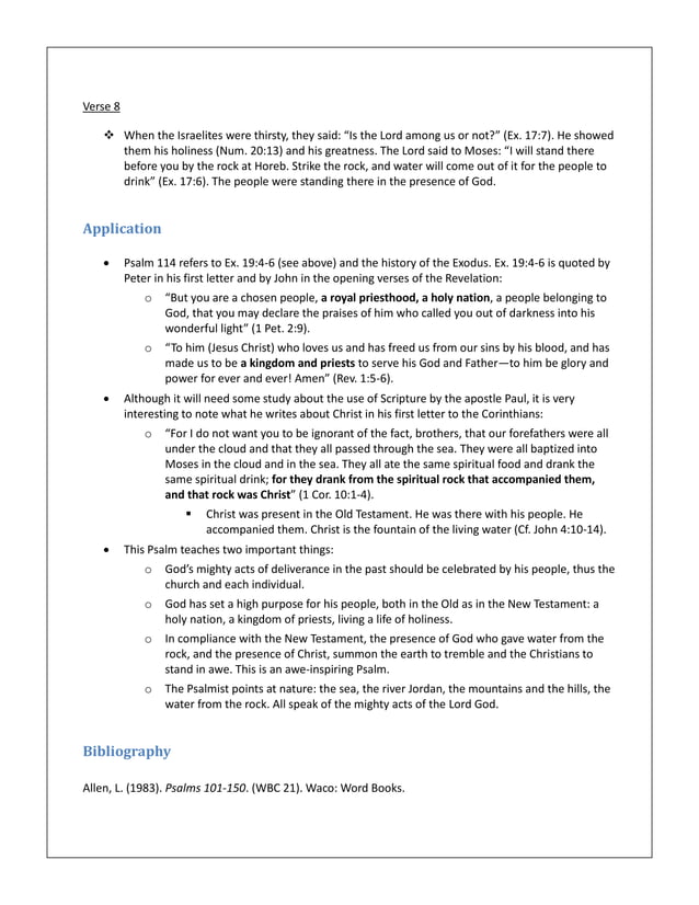 Psalm 114 - Sermon Outline | PDF