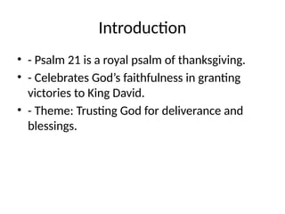 Psalm 21: Rejoicing in the Victories of God | PPTX