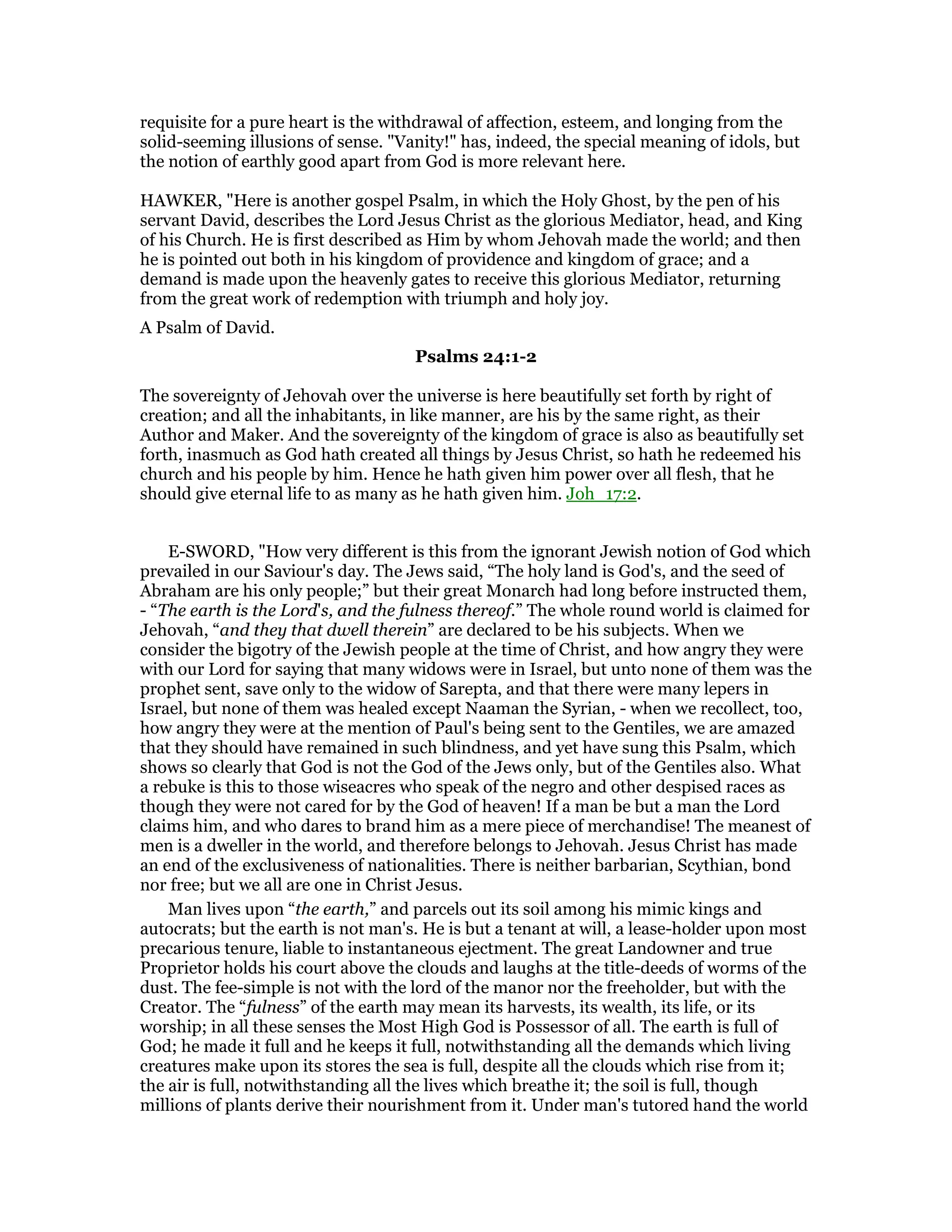 Psalm 24 commentary | PDF