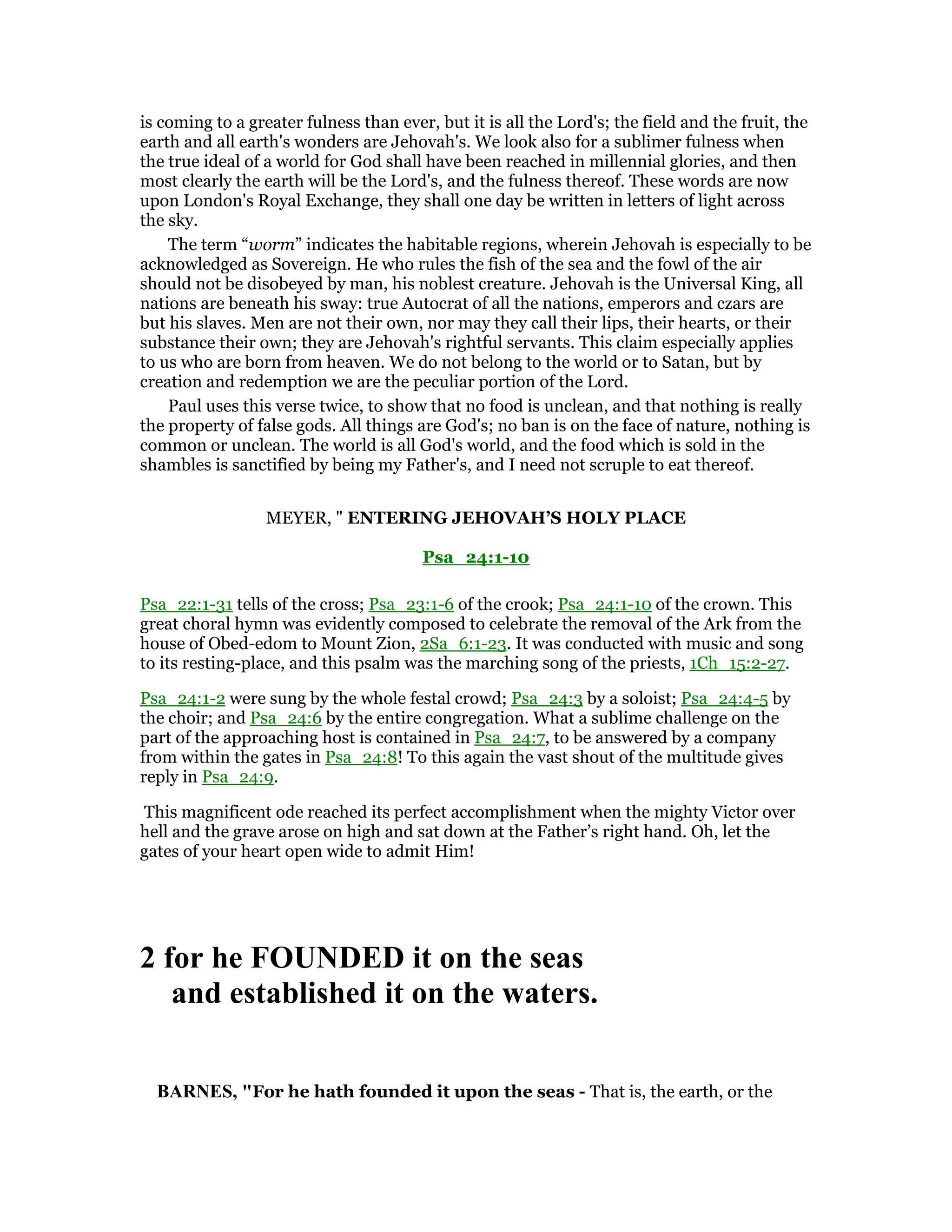Psalm 24 commentary | PDF
