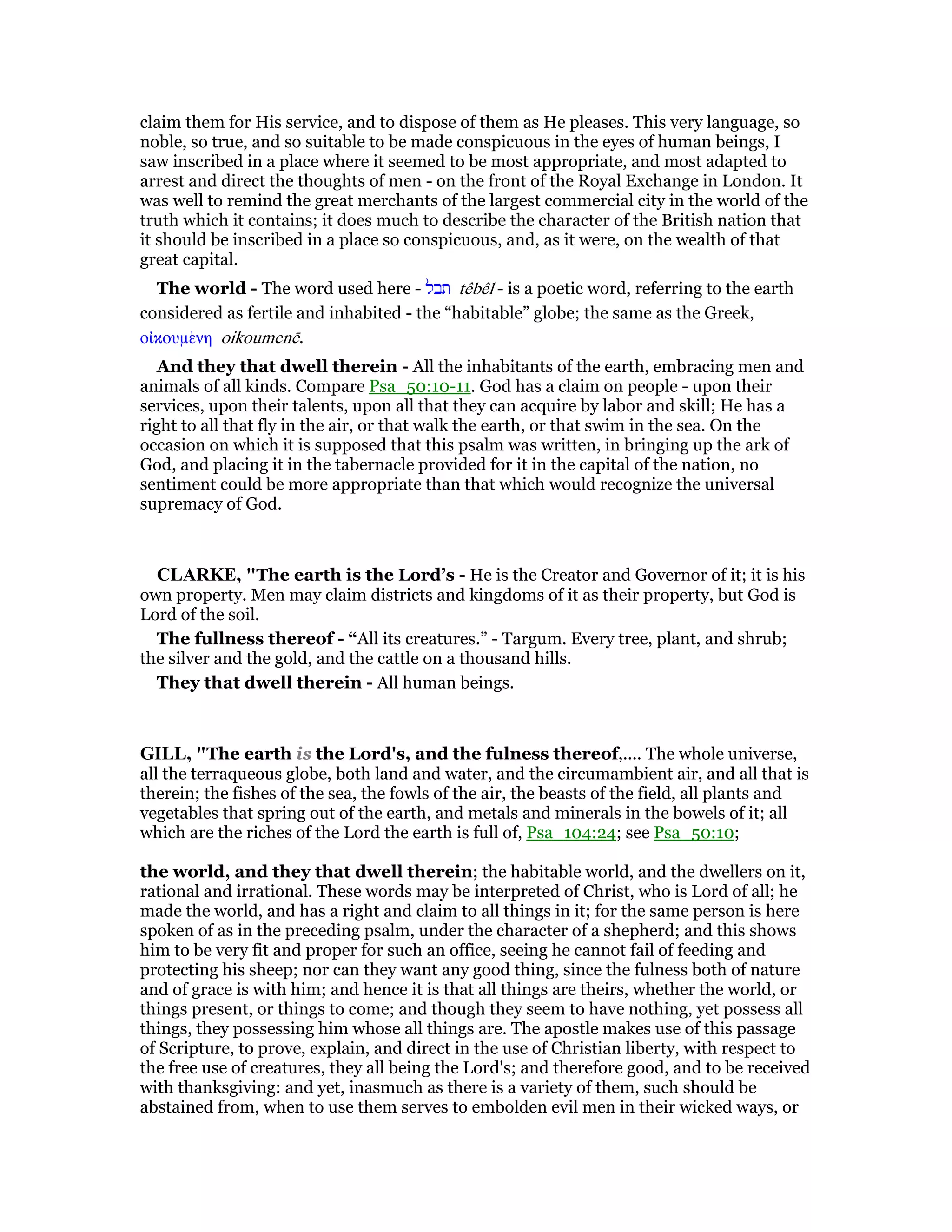 Psalm 24 commentary | PDF
