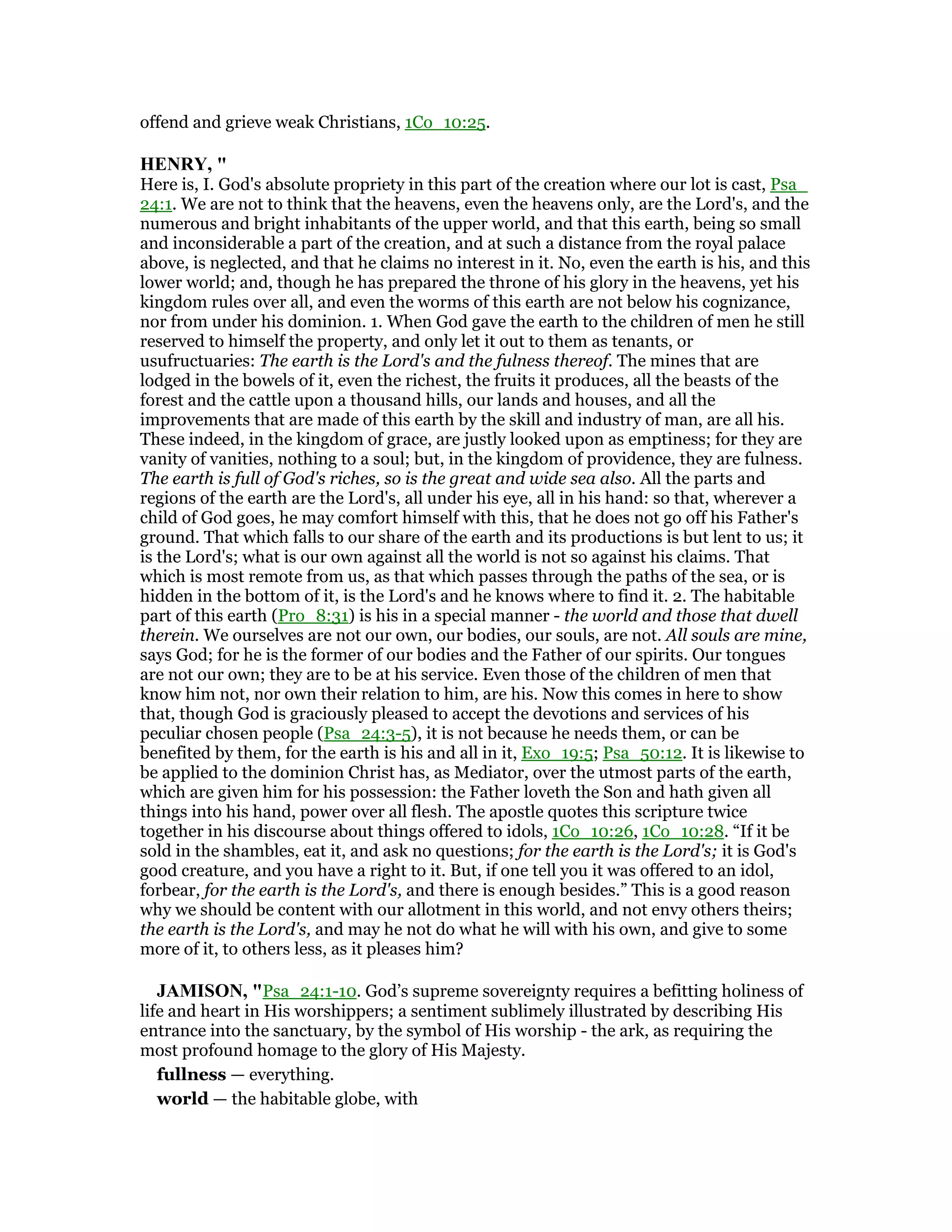 Psalm 24 commentary | PDF