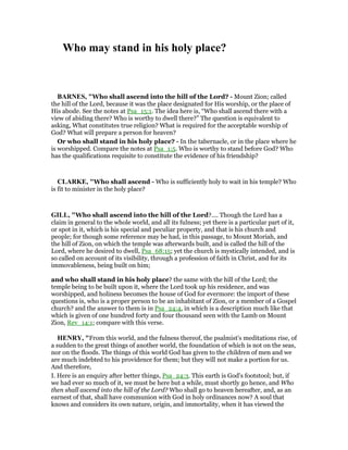 Psalm 24 commentary | PDF