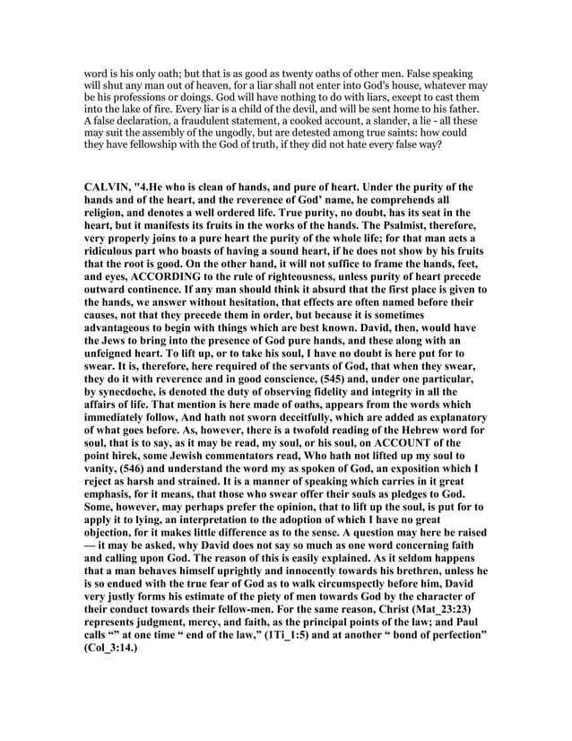Psalm 24 commentary | PDF
