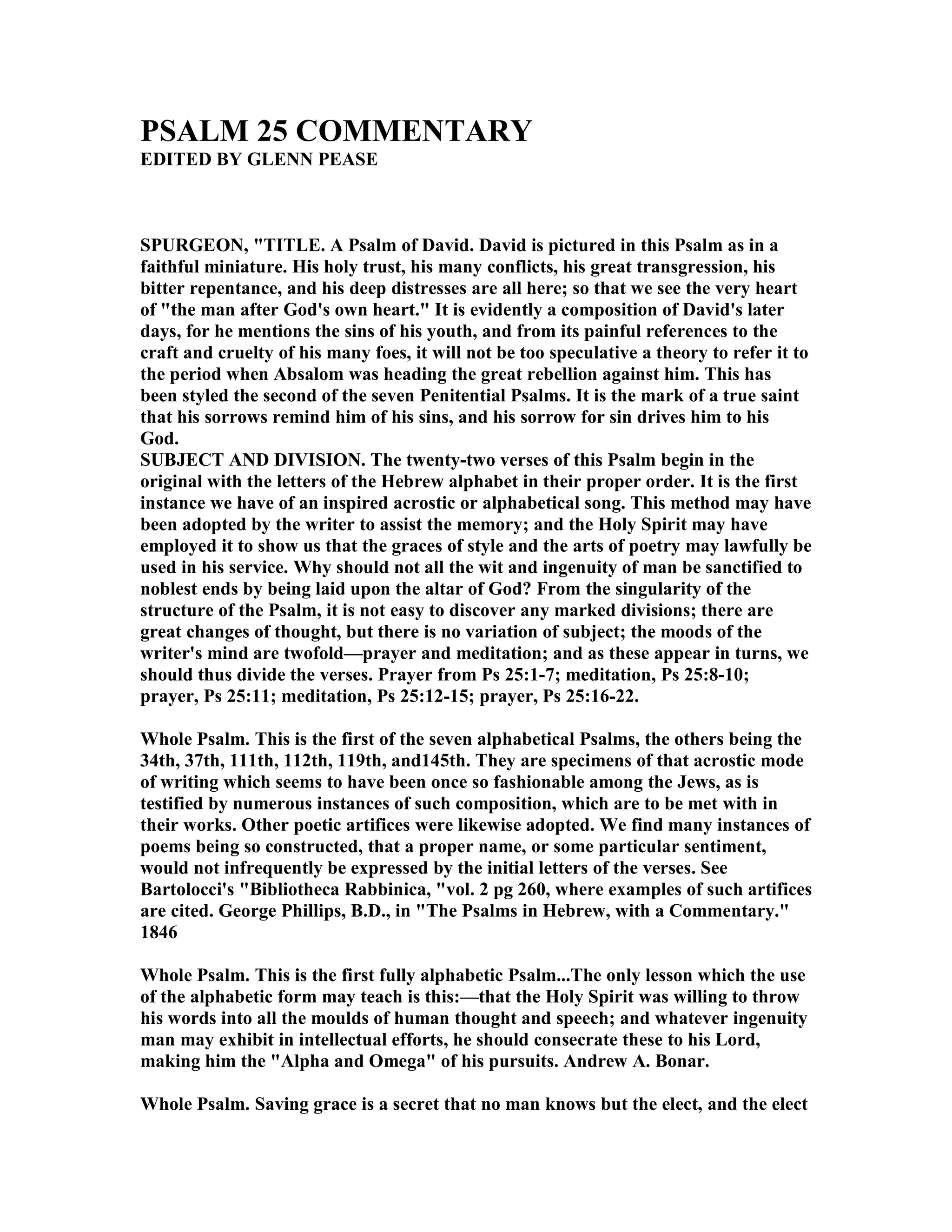 Psalm 25 commentary | PDF