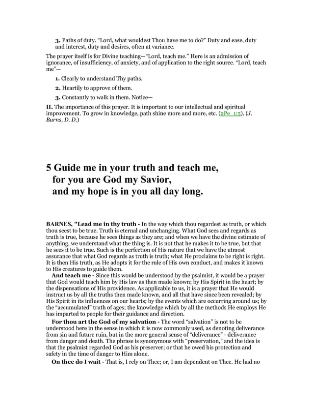 Psalm 25 commentary | PDF