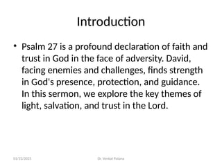 Psalm 27: "The Lord is My Light and Salvation" An Expository Sermon by ...
