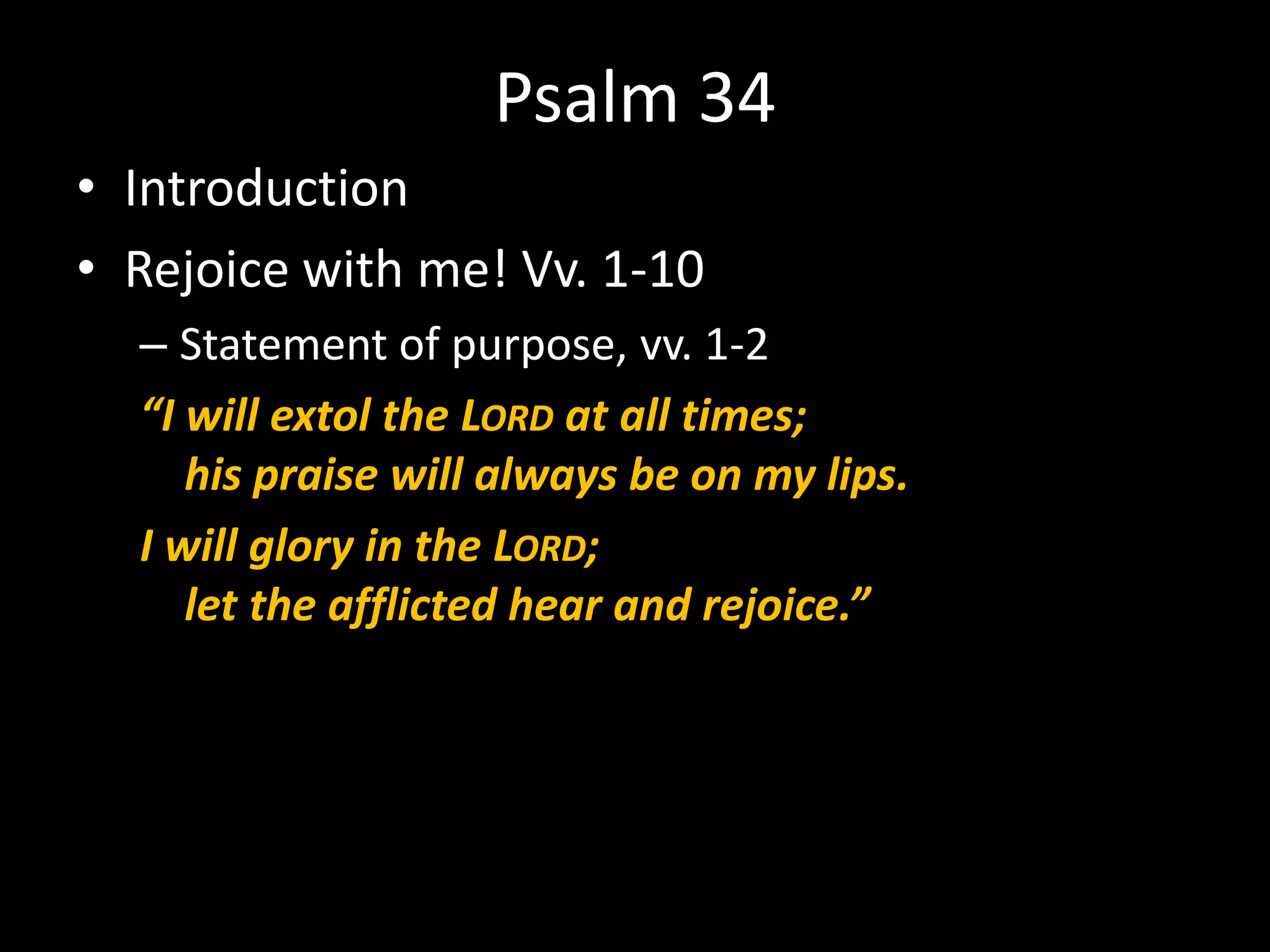 Psalm 34 song of victory, song of faith | PPTX