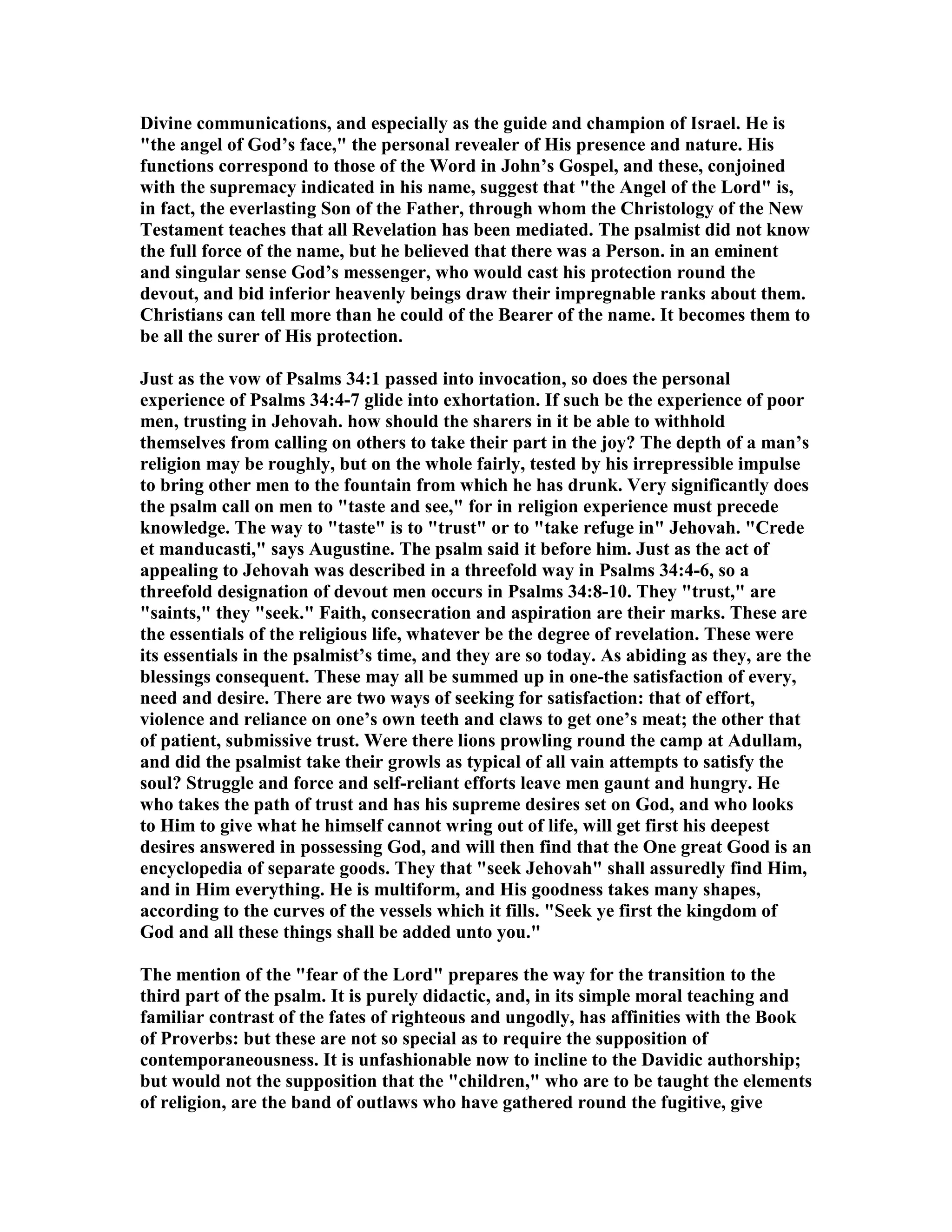 Psalm 34 commentary | PDF
