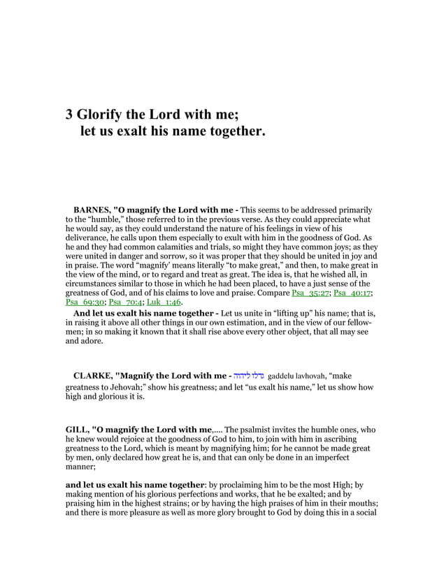 Psalm 34 commentary | PDF