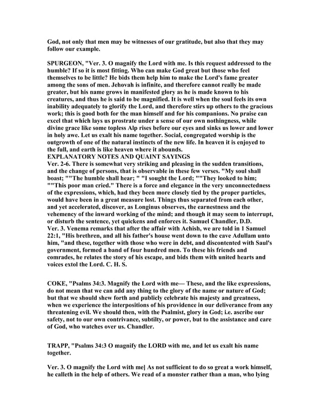 Psalm 34 commentary | PDF