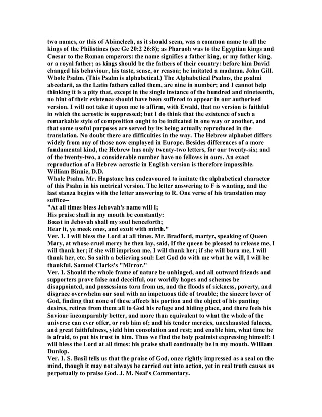 Psalm 34 commentary | PDF
