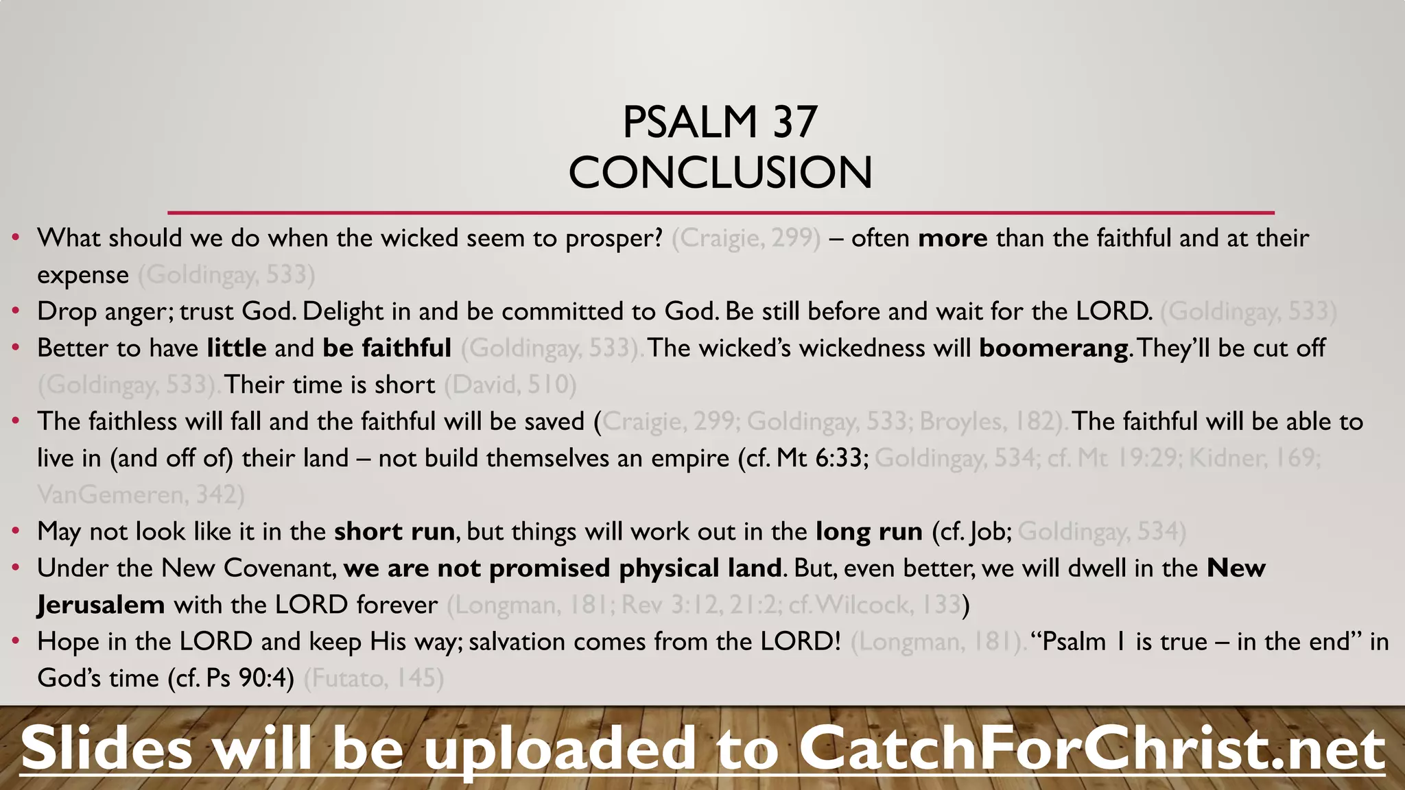 Righteous Refugees: Psalm 37 Lesson | PDF