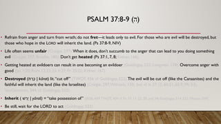 Righteous Refugees: Psalm 37 Lesson | PDF