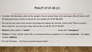 Righteous Refugees: Psalm 37 Lesson | PDF