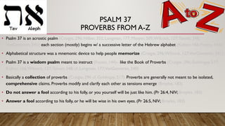Righteous Refugees: Psalm 37 Lesson | PDF