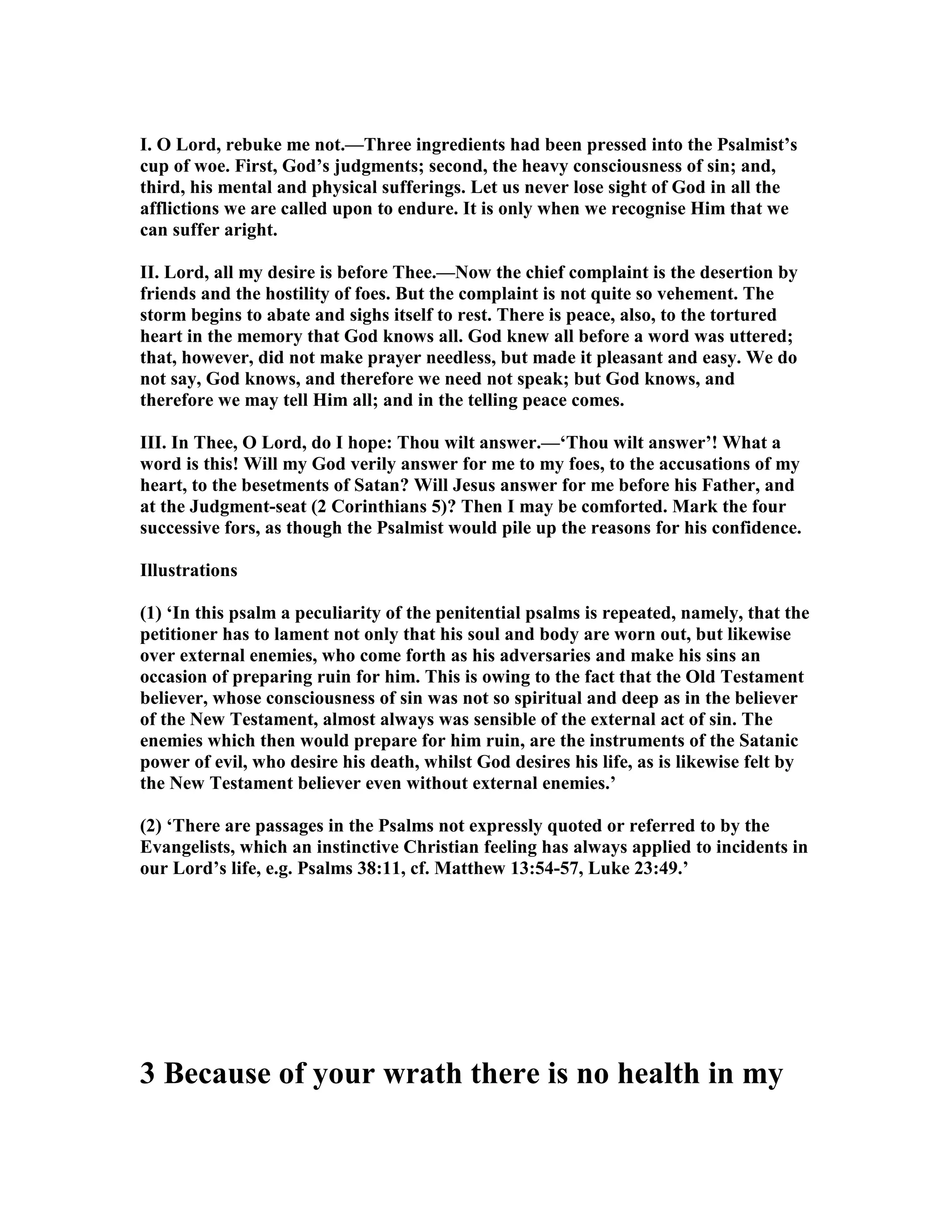 Psalm 38 commentary | PDF | Christianity | Religion & Spirituality