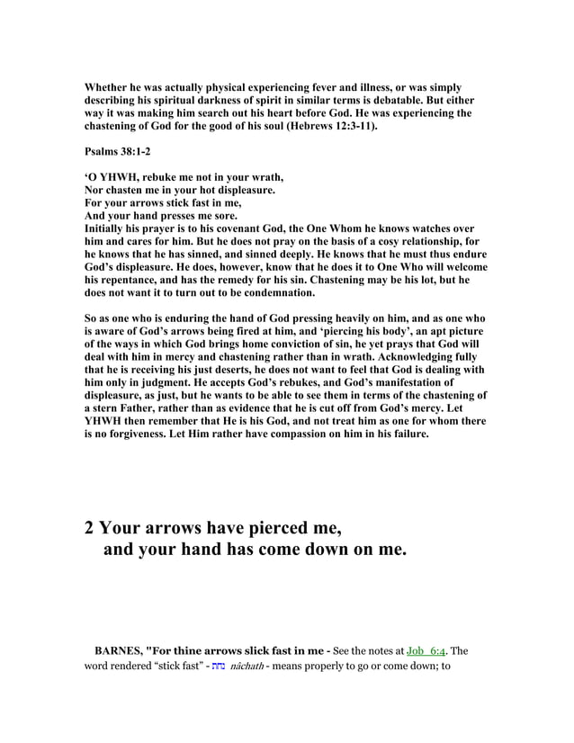 Psalm 38 commentary | PDF | Christianity | Religion & Spirituality