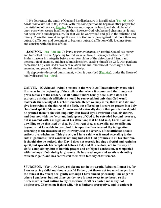 Psalm 38 commentary | PDF | Christianity | Religion & Spirituality