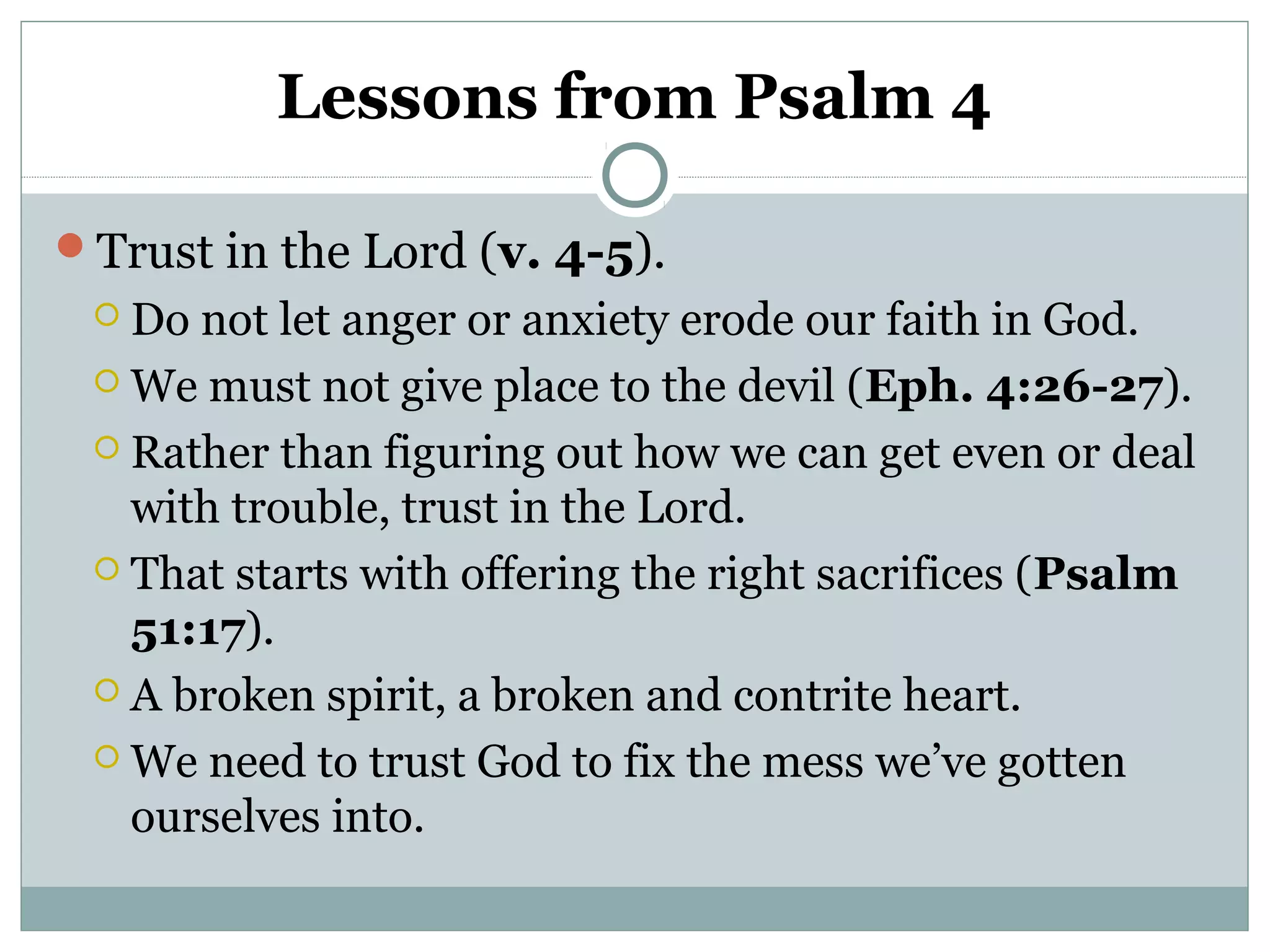 Lessons from Psalm 4 | PPT