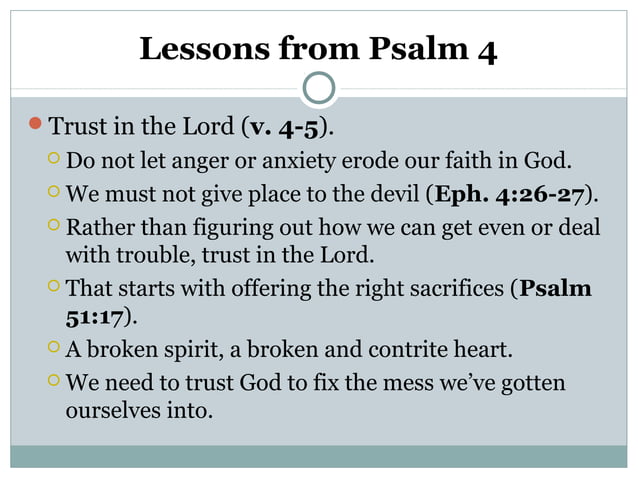 Lessons from Psalm 4