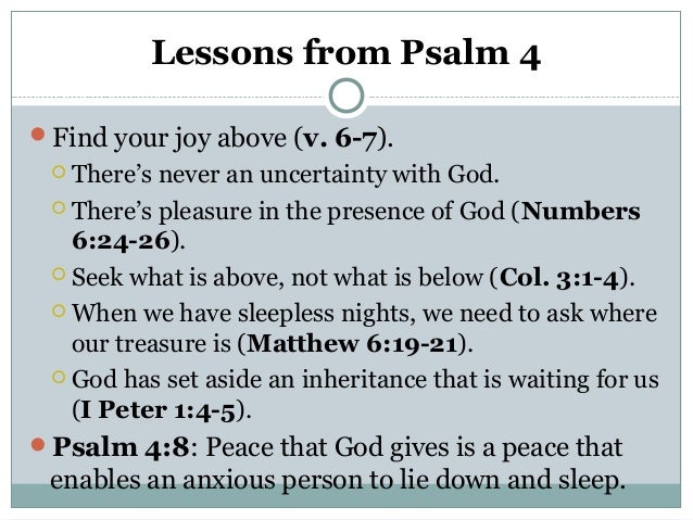 Lessons from Psalm 4