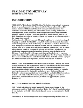 Psalm 40 commentary | PDF