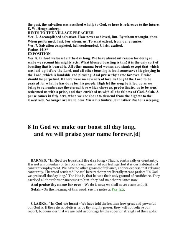 Psalm 44 Commentary Psalm 44 Commentary