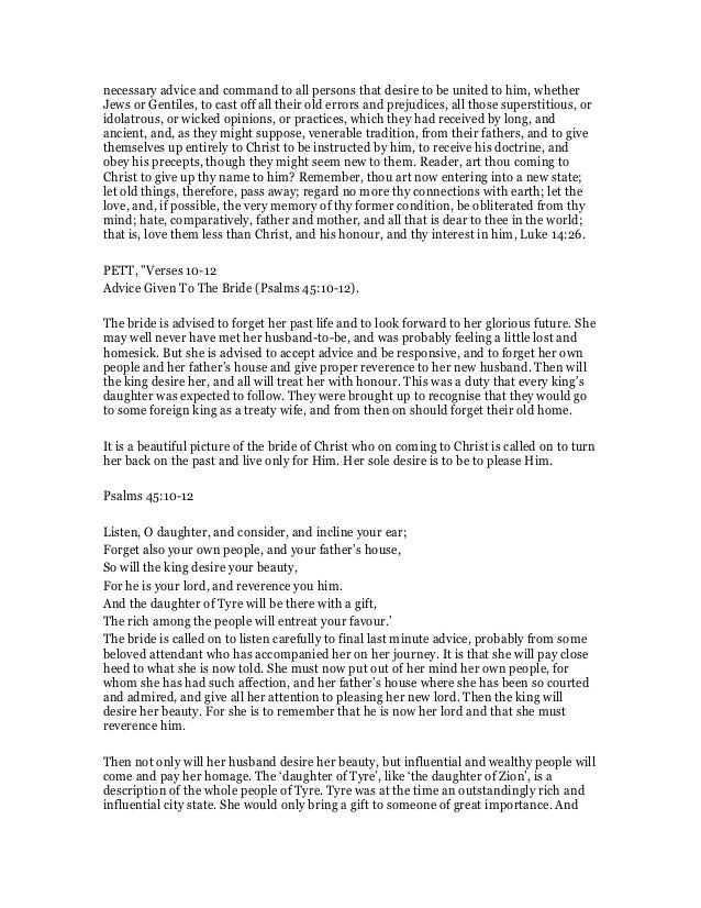Psalm 45 Commentary Psalm 45 Commentary