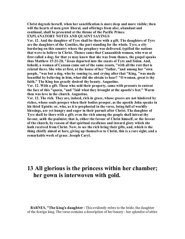 Psalm 45 Commentary Psalm 45 Commentary