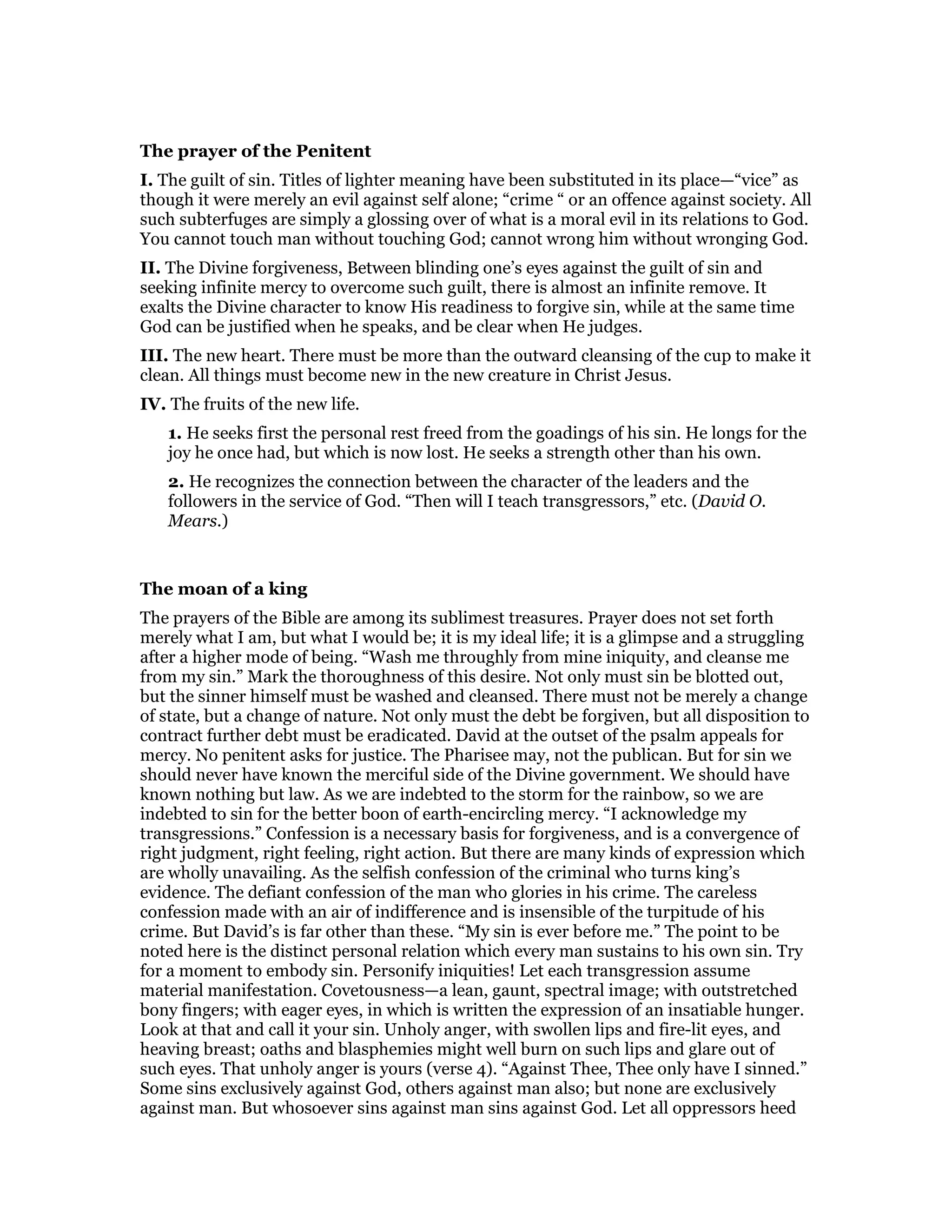 Psalm 51 commentary | PDF
