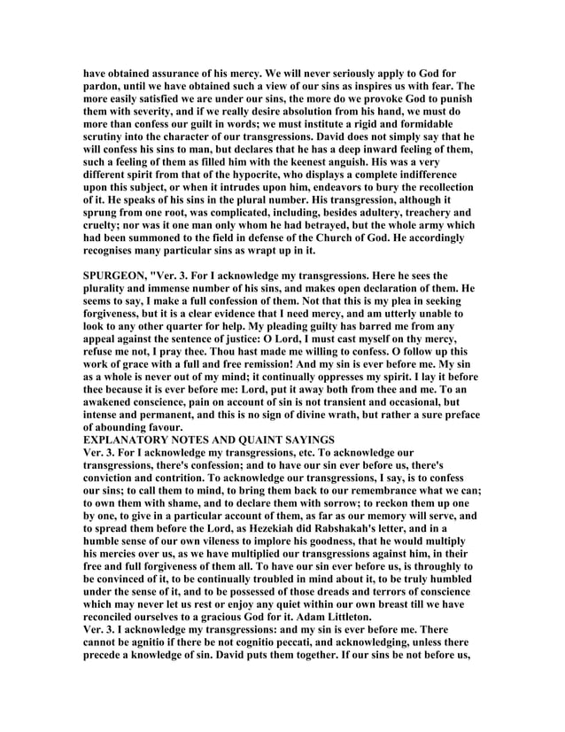 Psalm 51 commentary | PDF | Christianity | Religion & Spirituality