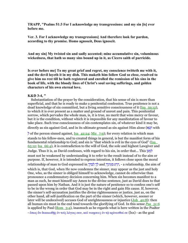 Psalm 51 commentary | PDF | Christianity | Religion & Spirituality