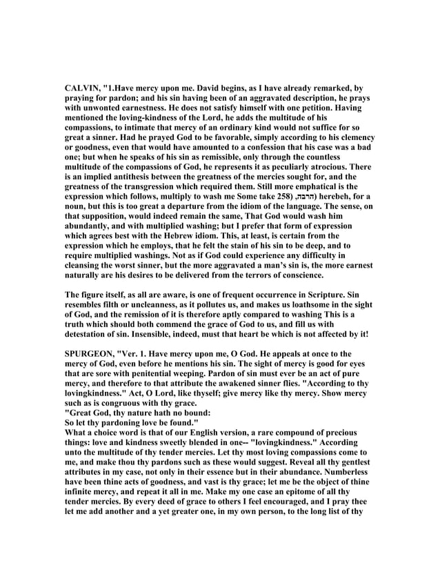 Psalm 51 commentary | PDF | Christianity | Religion & Spirituality