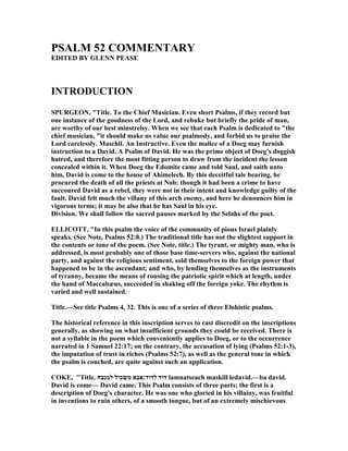 Psalm 52 commentary | PDF