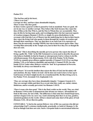 Psalm 53 commentary | PDF
