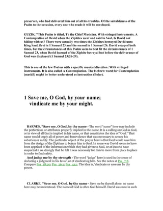 Psalm 54 commentary | PDF