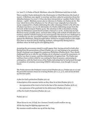 Psalm 56 commentary | PDF