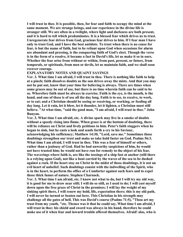 Psalm 56 commentary | PDF | Christianity | Religion & Spirituality