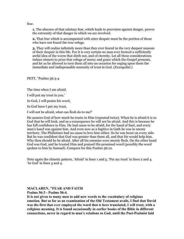Psalm 56 commentary | PDF | Christianity | Religion & Spirituality