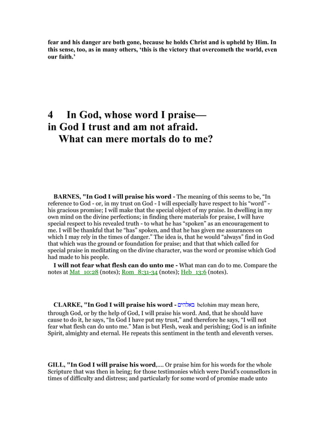 Psalm 56 commentary | PDF | Christianity | Religion & Spirituality