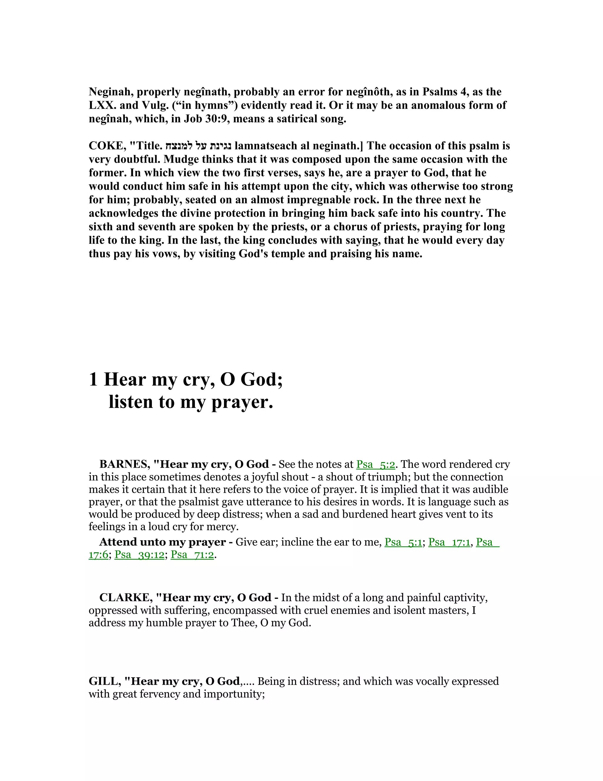 Psalm 61 commentary | PDF