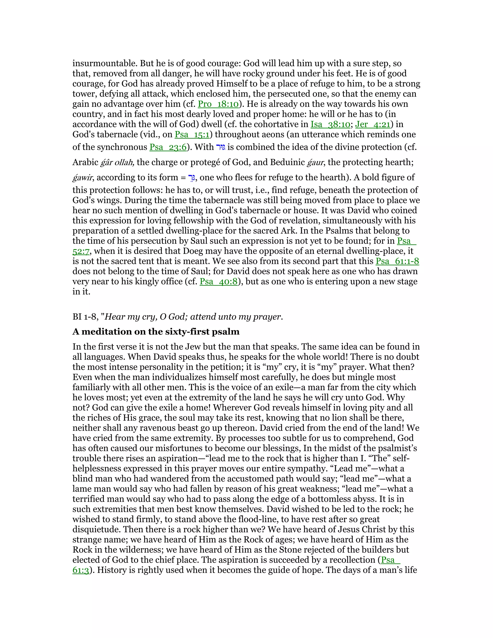 Psalm 61 commentary | PDF
